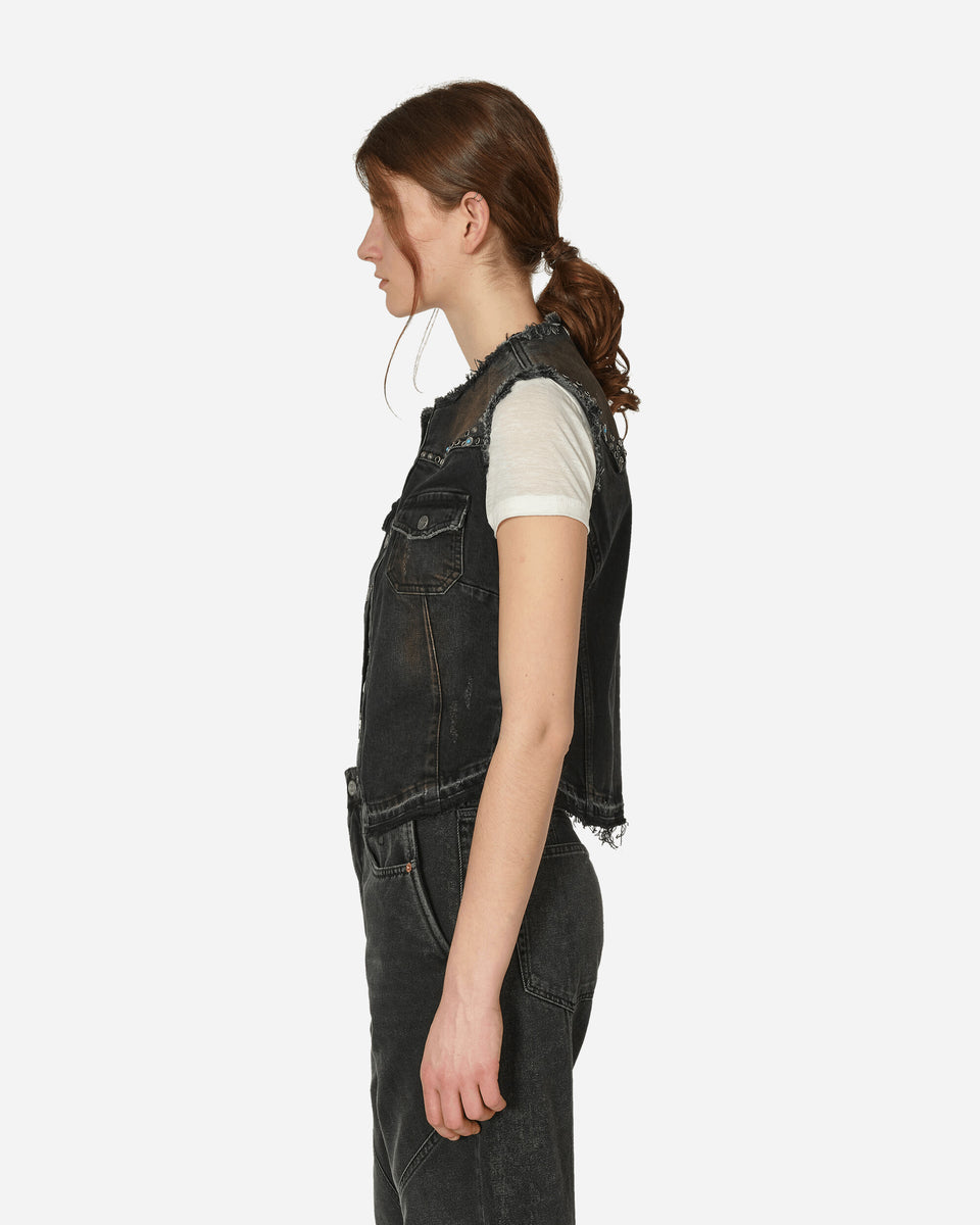 Guess USA Western Denim Vest Used Black Wash - Slam Jam® Official Store