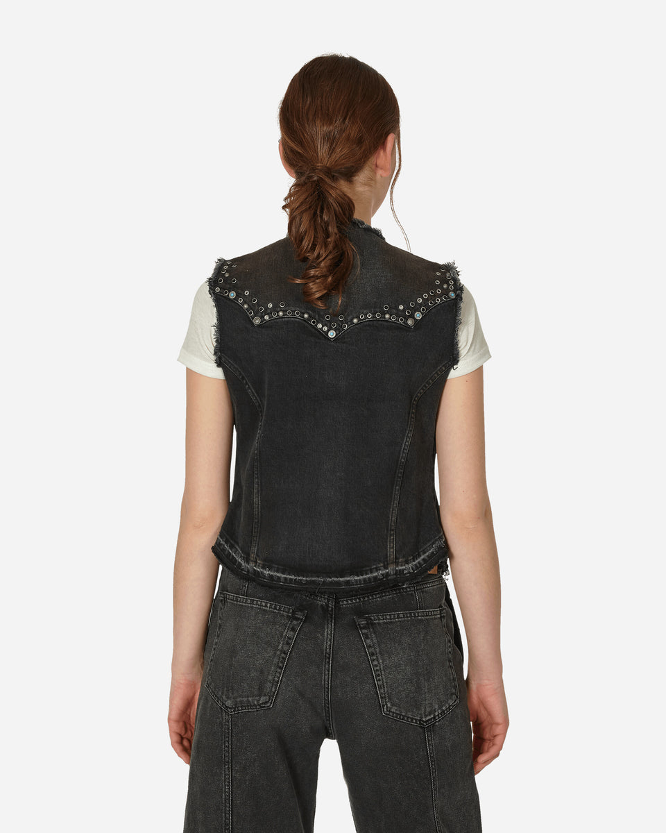 Guess USA Western Denim Vest Used Black Wash - Slam Jam® Official Store