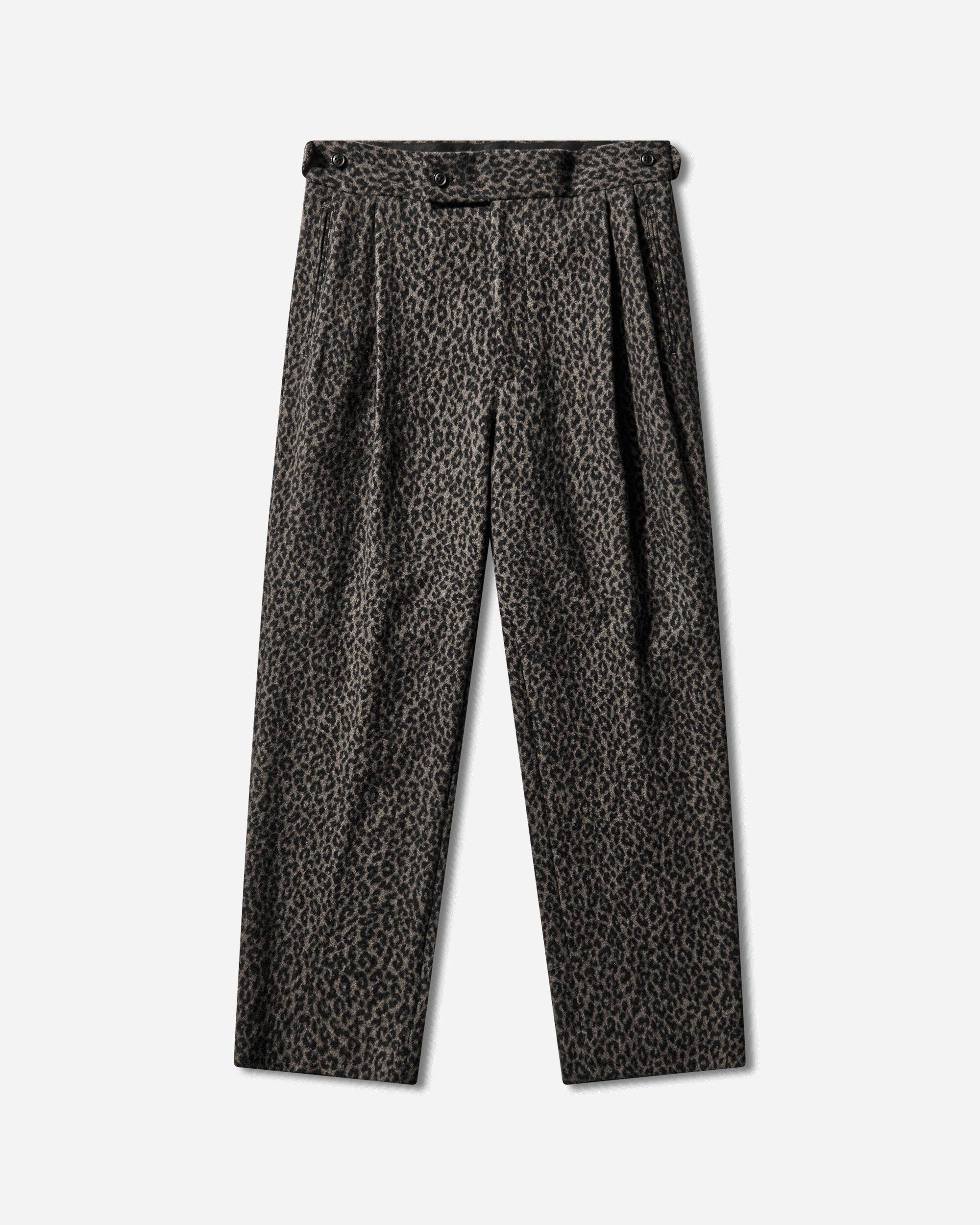 Men's Leopard Jacquard Side Tab Tucked Trousers Charcoal – Slam Jam®