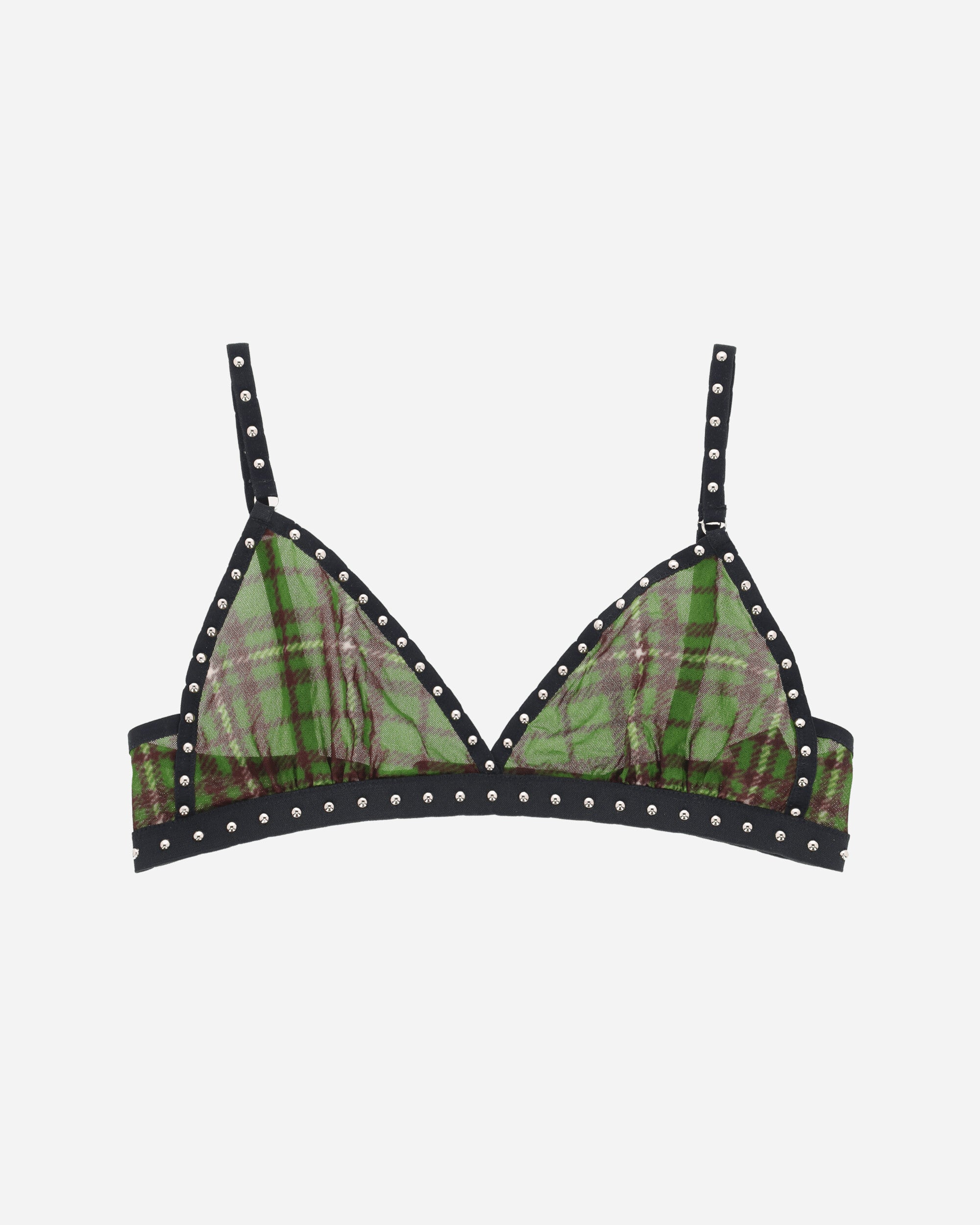 Tartan Studded Bra Green – Slam Jam®