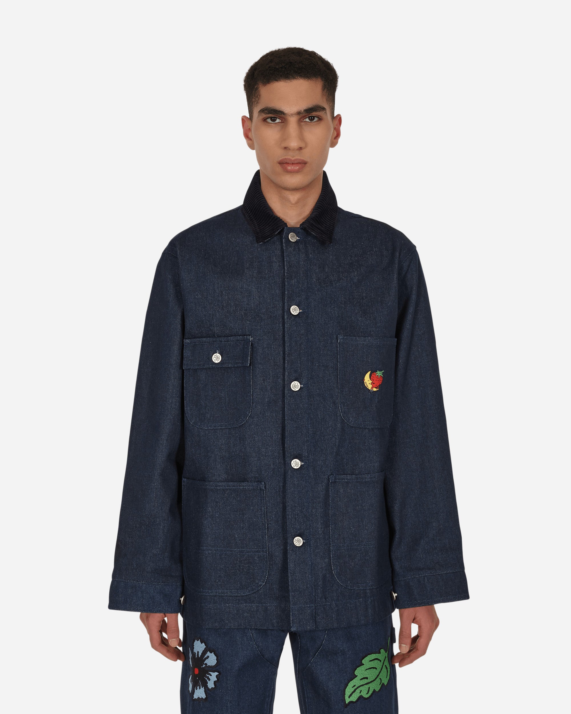 Embroidered Denim Chore Coat Blue – Slam Jam®